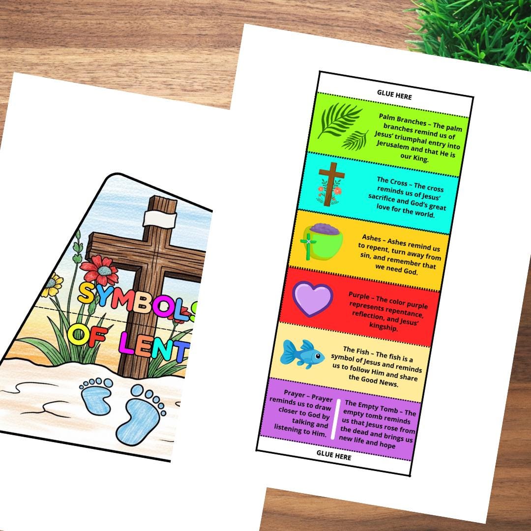 Lent Symbols Folding Surprise Craft, Easter for Kids, Bible Printable ...