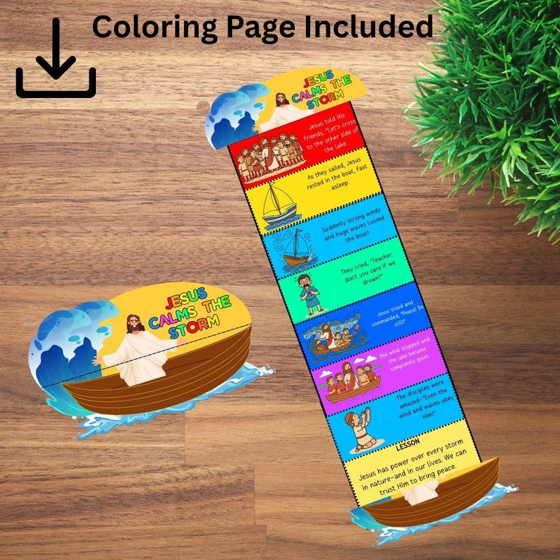 Jesus Calms the Storm Folding Surprise Bible Craft, Bible Lesson ...