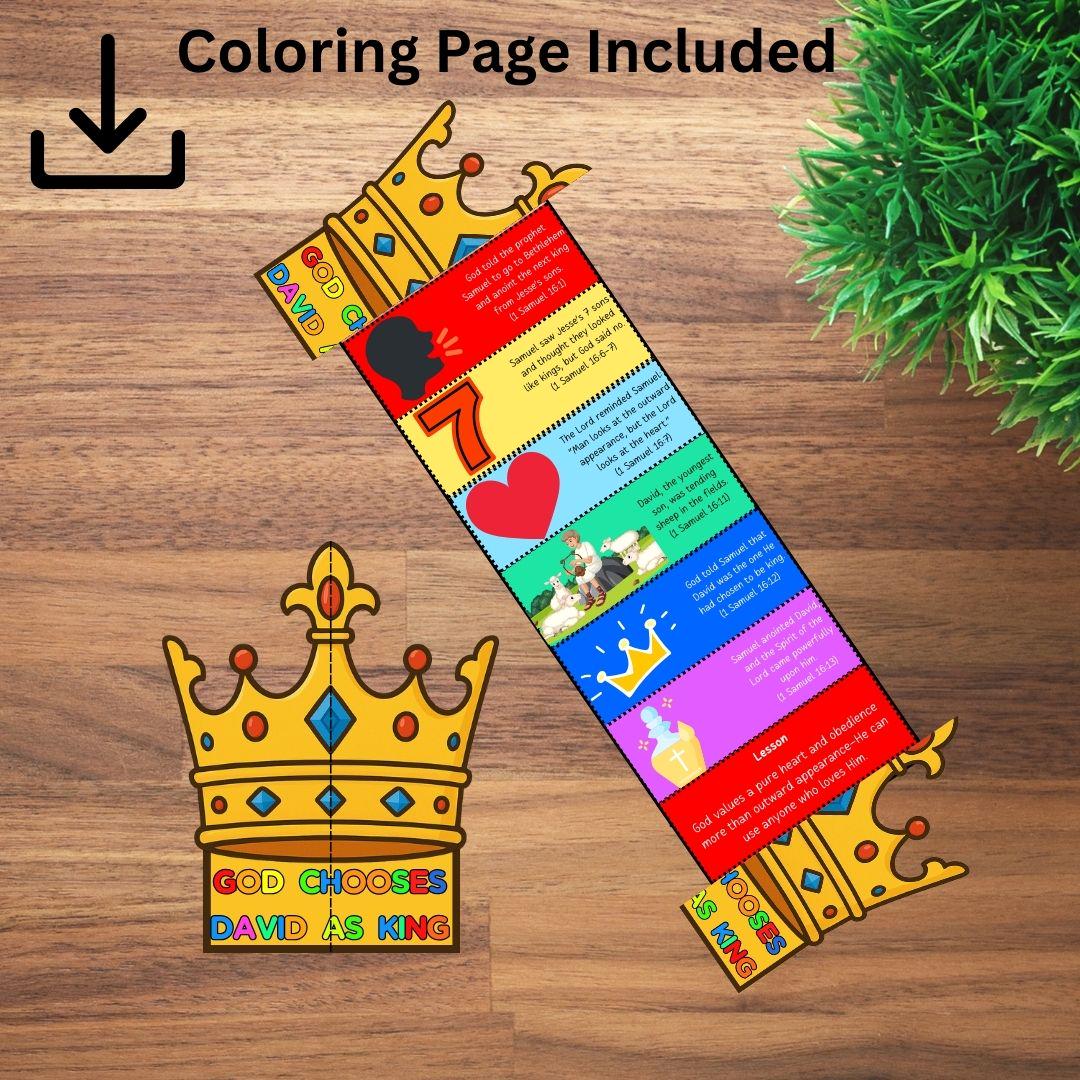 David Becomes King Folding Surprise, Bible Craft, Bible Story Lesson ...