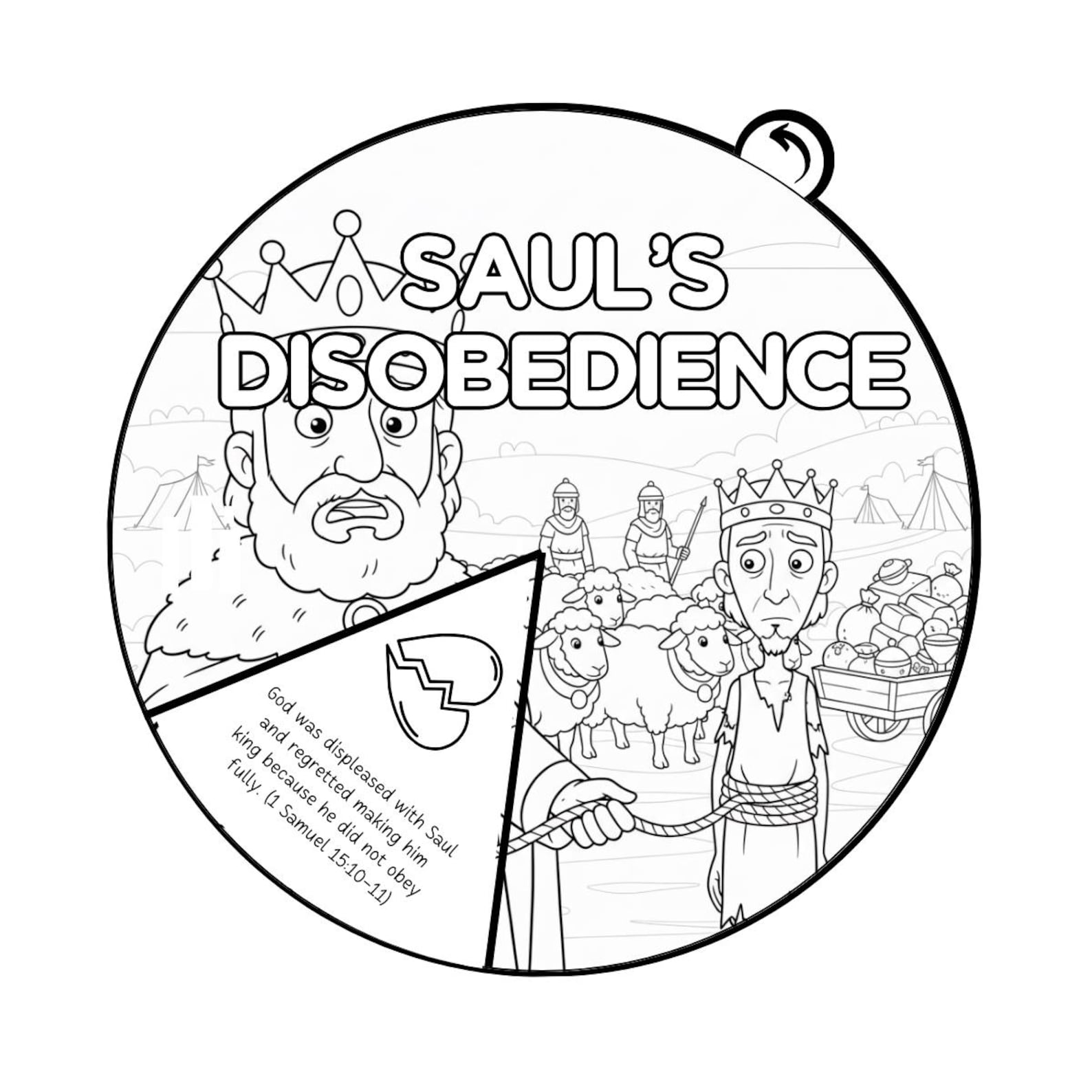 King Saul's Disobedience Spinner Wheel Craft, Bible Study Lesson Sunday ...