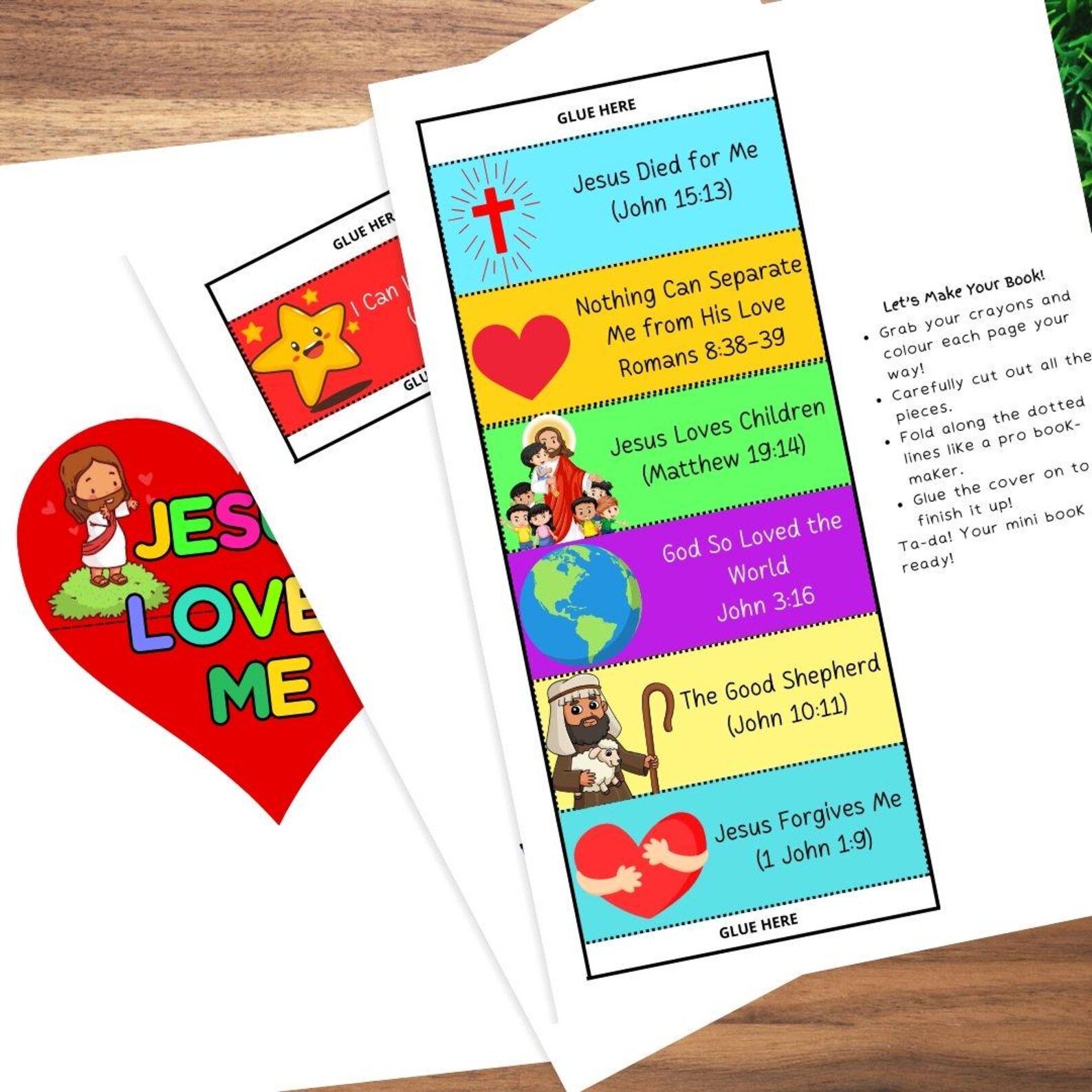 Jesus Loves Me Craft, Folding Surprise Bible Craft, Bible Lesson ...