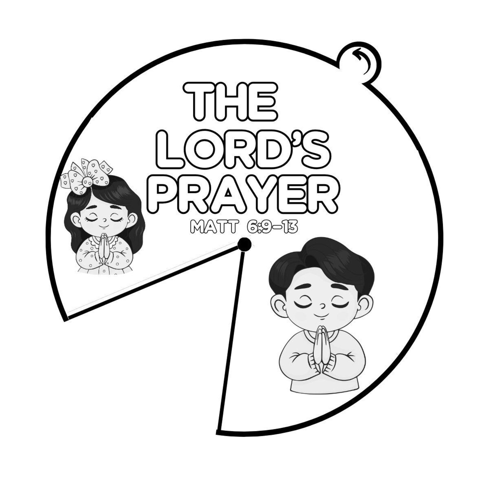 The Lord's Prayer Coloring Wheel, Bible Activity, Kids Bible Lesson ...