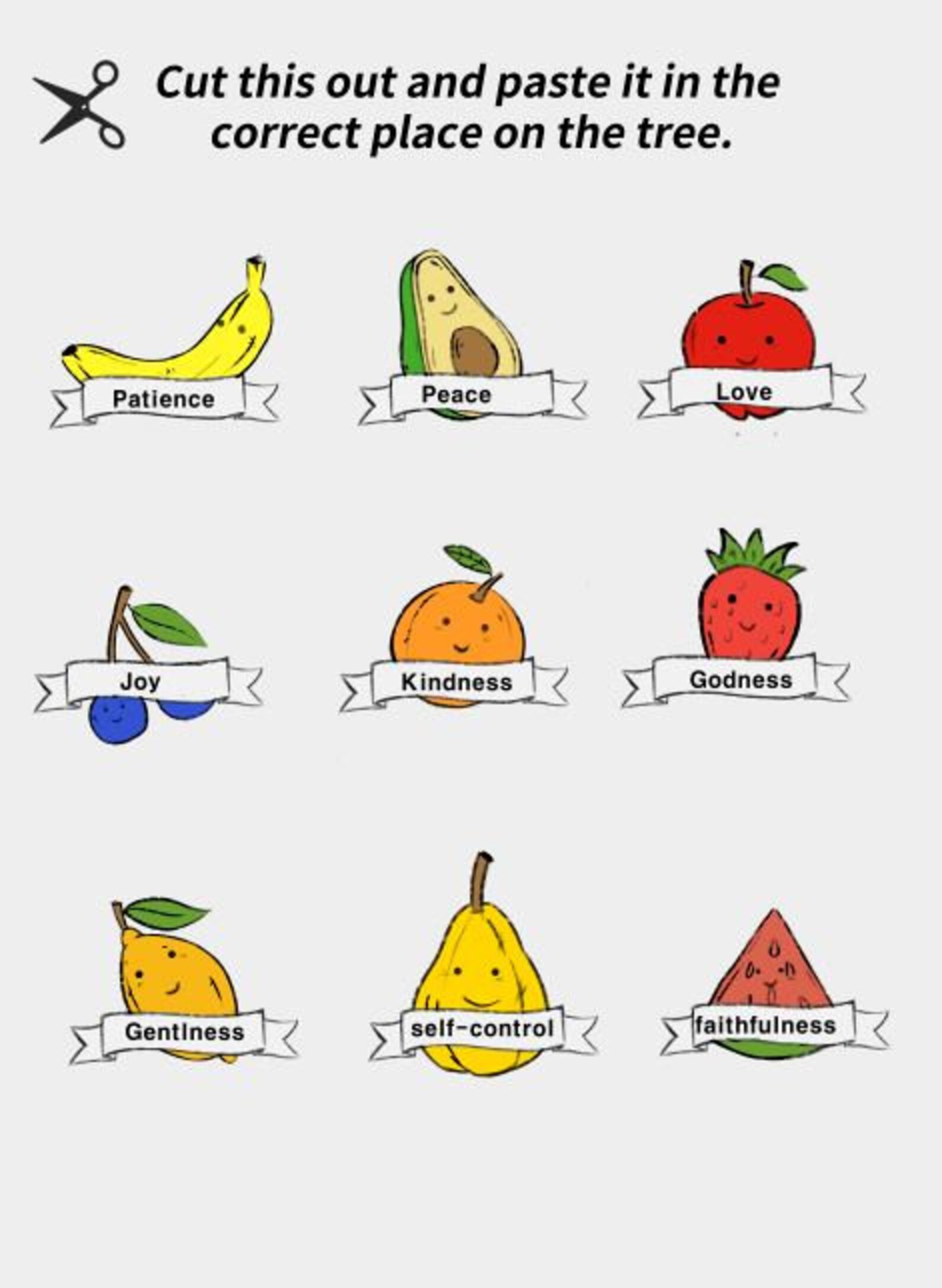 Fruit of the Spirit Matching Printable Game, Galatians 5 Activity ...