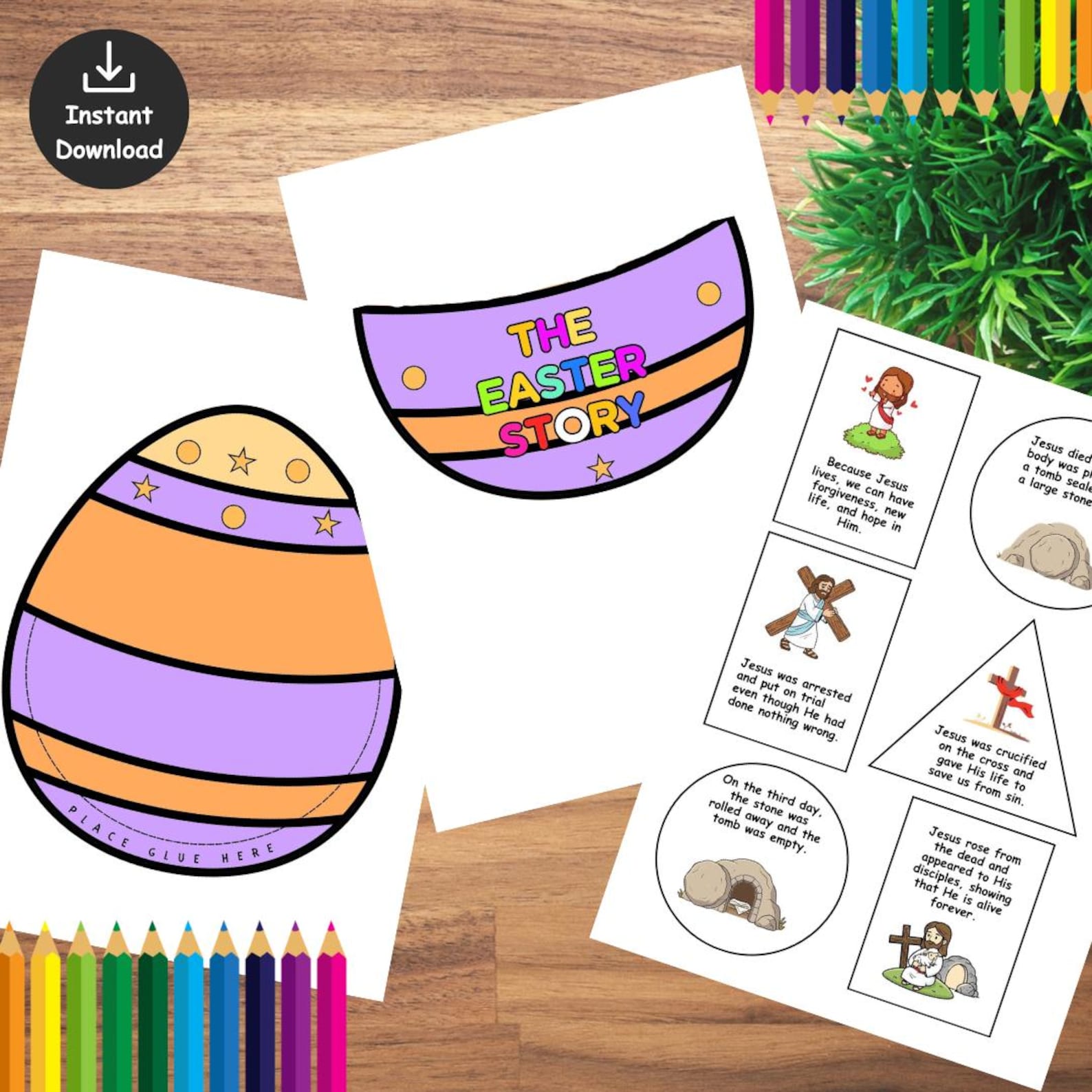 The Resurrection Story of Jesus Easter Basket Printable Craft Activity ...