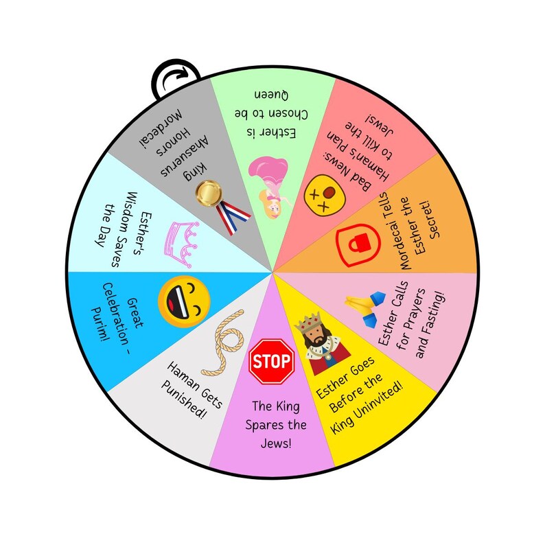 Queen Esther Coloring Wheel, Esther Bible Study Craft, Printable Bible ...