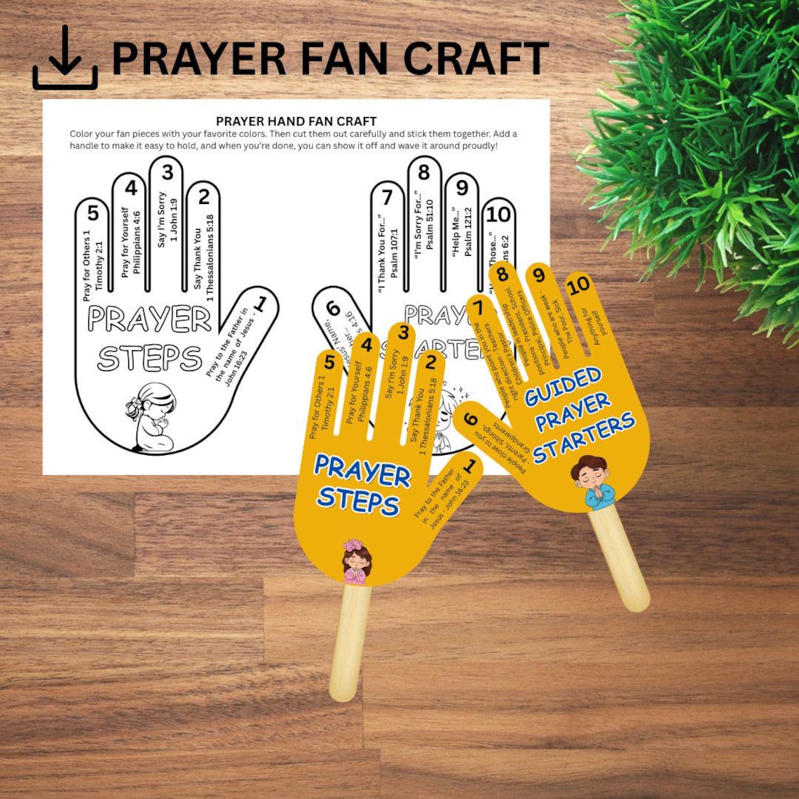 How to Pray Fan Craft for Kids Sunday School Bible Lesson, Learn to ...