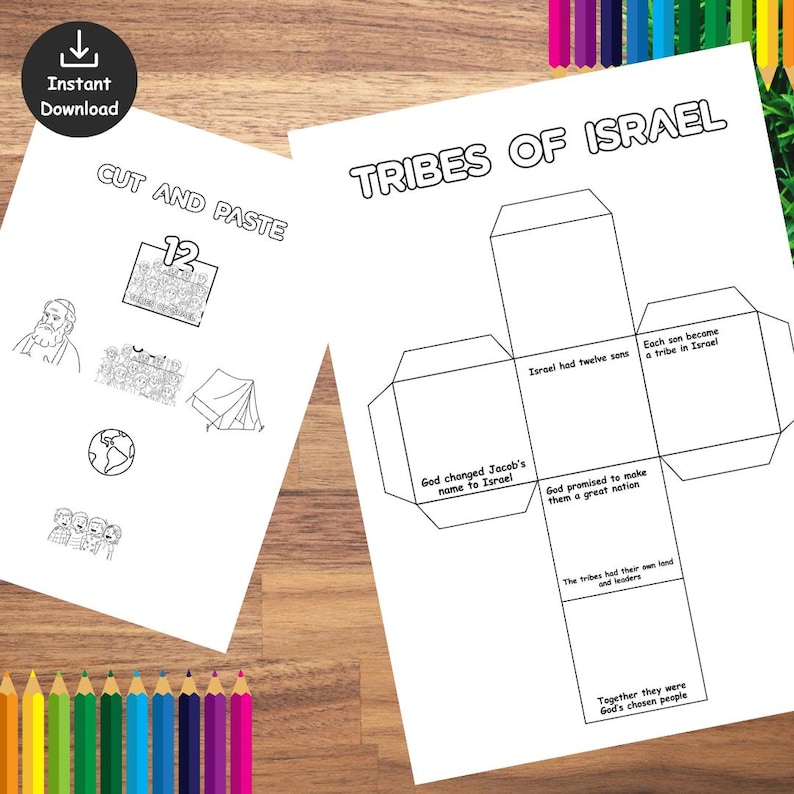 12 Tribes of Cube Bible Craft, Bible Lesson, Sunday School Craft ...