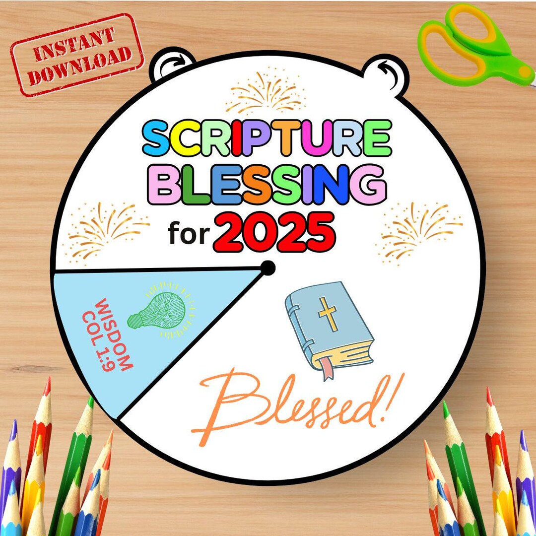 New Year 2025 Blessing Coloring Wheel, Bible Activity, Kids Bible ...