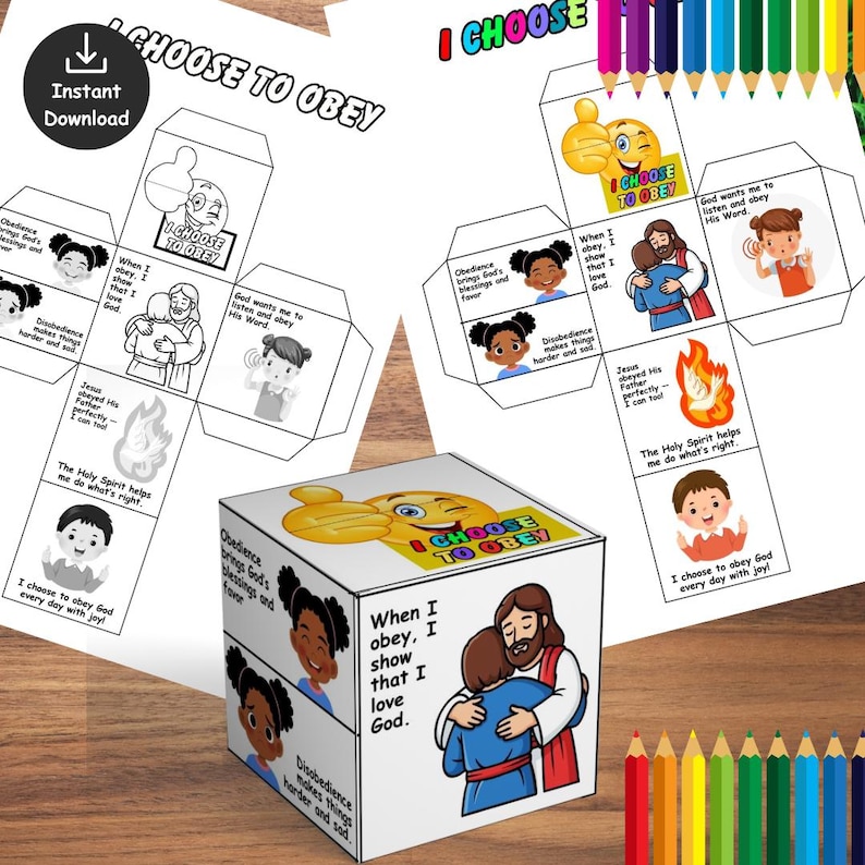 I Obey God Craft| Activity Cube Bible Craft| Bible Lesson| Sunday ...