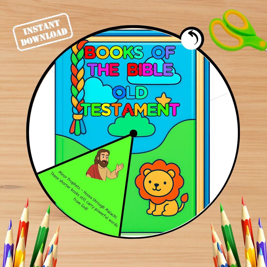 Books of the Bible, Old Testament Coloring Wheel, Printable Bible ...
