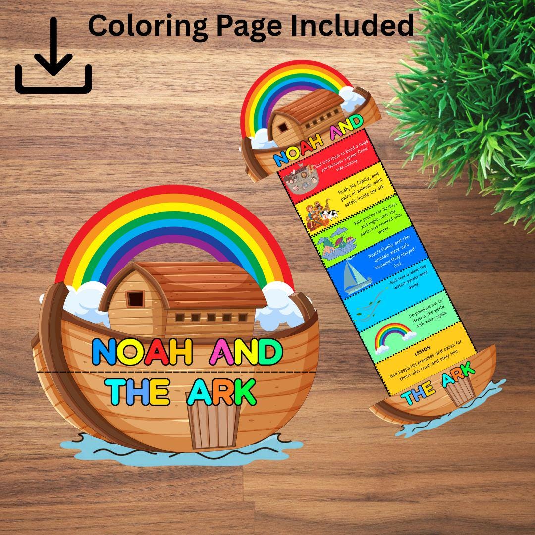 Noah's Ark Folding Surprise Bible Craft, Bible Lesson, Easter Craft ...