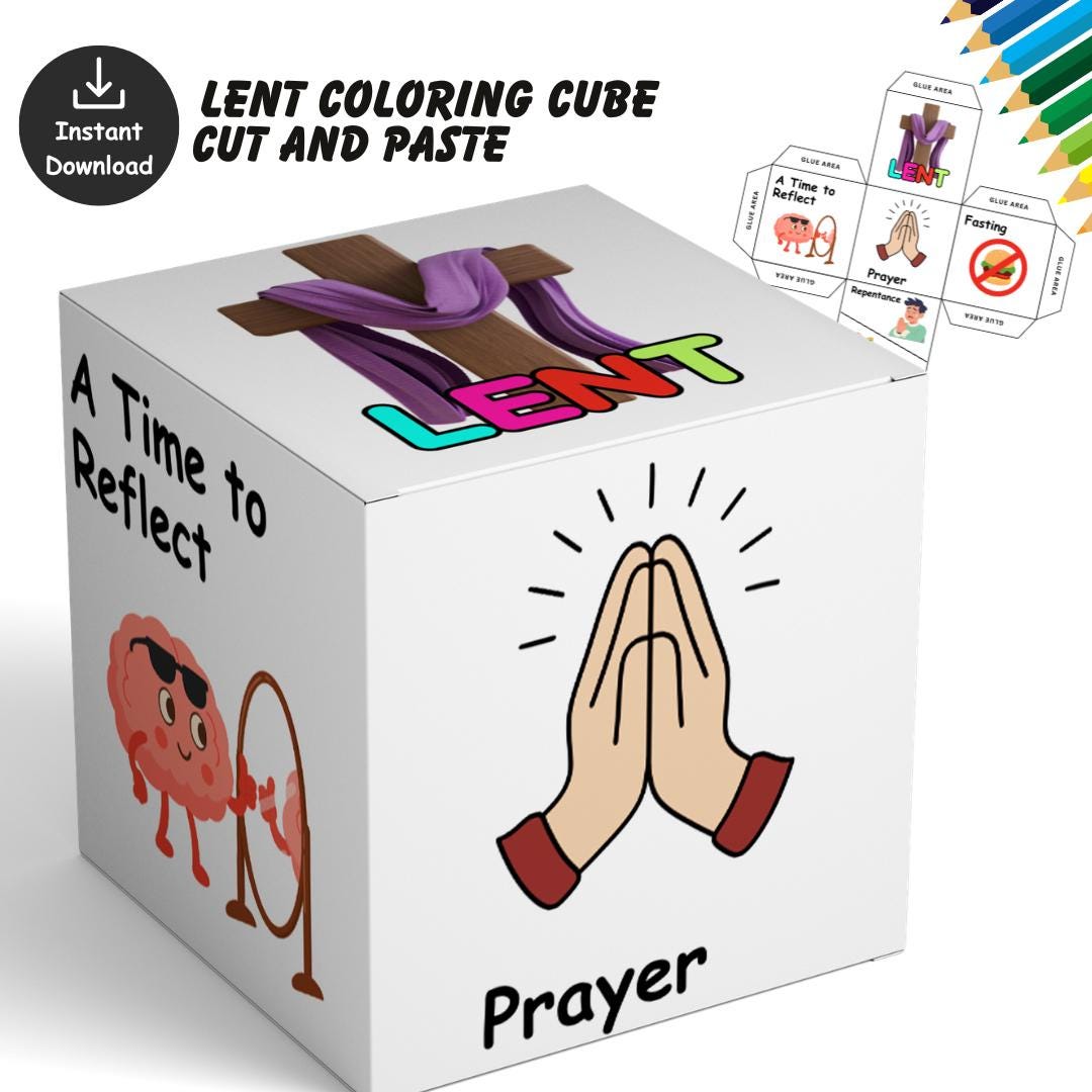 Lent Symbols Folding Cube Craft, Easter for Kids, Bible Printable ...