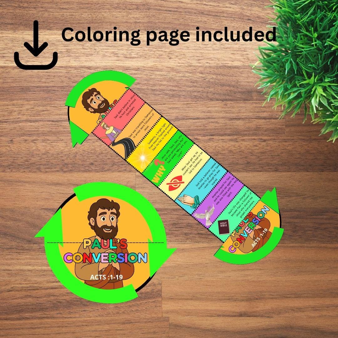 From Saul to Paul Coloring Wheel, Bible Story Activity for Kids ...