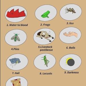 Plagues of Egypt, Printable Bible Activity, Kids Passover Lesson, Ten ...