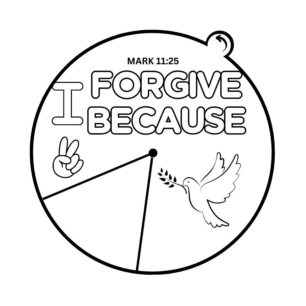Forgiveness Scripture Coloring Wheel, Printable Bible Activity ...