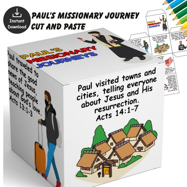 Paul's Missionary Journey Cube, Holy Spirit Bible Lesson, Sunday School ...