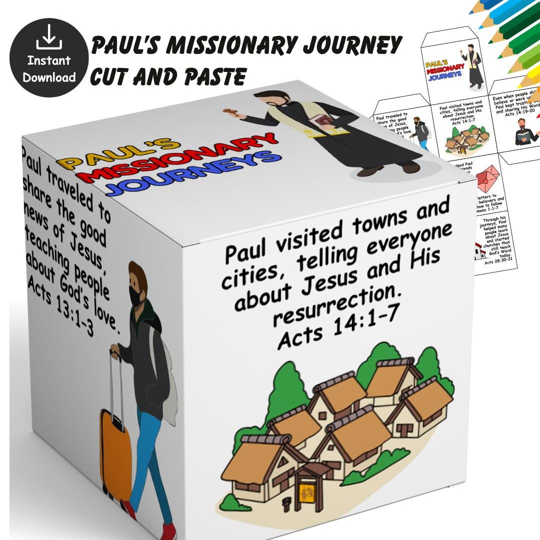 Paul's Missionary Journey Cube, Holy Spirit Bible Lesson, Sunday School ...