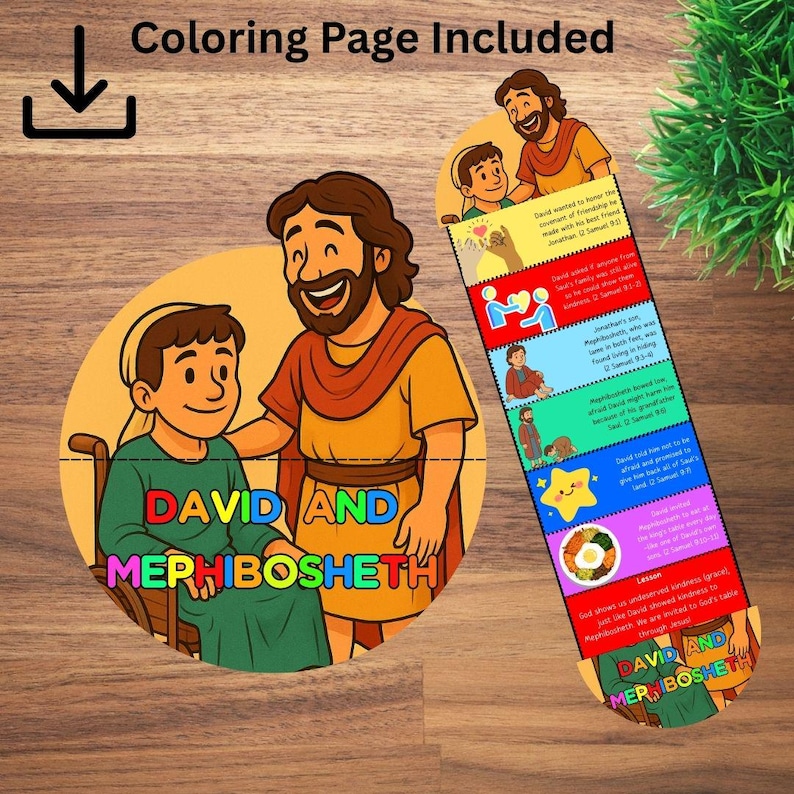 David and Mephibosheth Folding Surprise Bible Craft, Bible Story Lesson ...