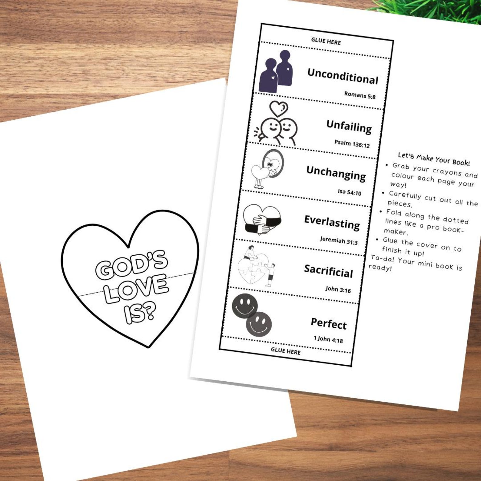 God is Love Folding Surprise, Printable Bible Activity, Watercolor ...