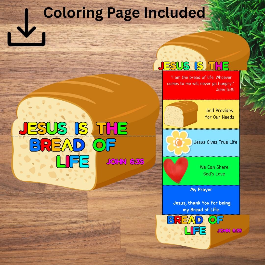 Jesus is the Bread of Life Sunday School Craft, Bible Verse Activity ...
