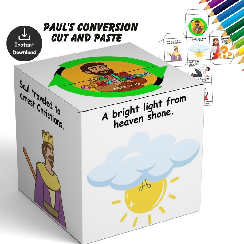 From Saul to Paul Coloring Wheel, Bible Story Activity for Kids ...