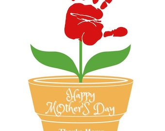 Mothers Day Scripture Handprint Craft, Flower Pot Personalize With ...