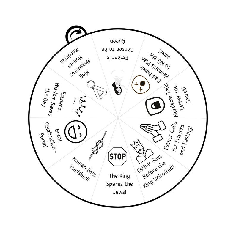 Queen Esther Coloring Wheel, Esther Bible Study Craft, Printable Bible ...