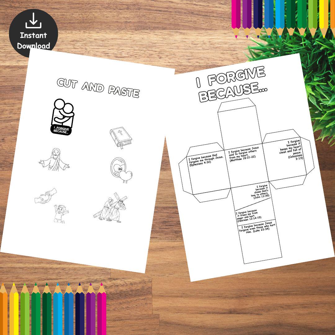 Forgiveness Bible Lesson Cube, Printable Bible Activity, Kids Bible ...