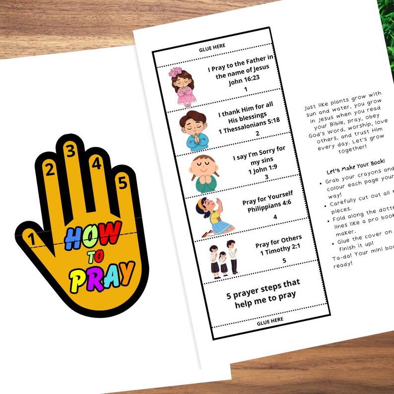 How to Pray Craft for Kids | Sunday School Bible Lesson | Learn to Pray ...