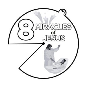 Jesus Miracles Coloring Wheel, Printable Bible Verse Activity, Kids ...