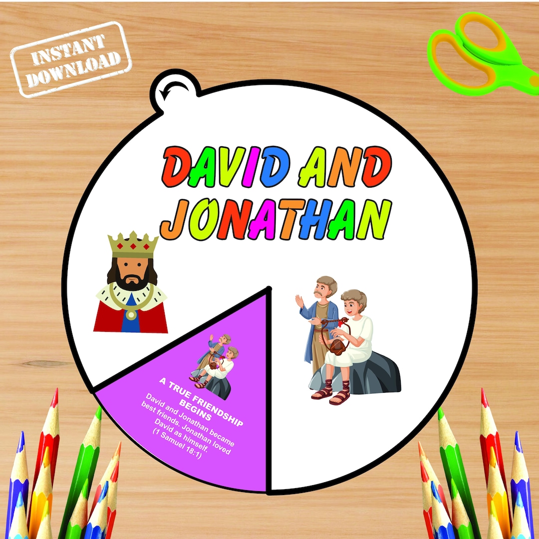 Jonathan and David Bible Craft for Kids, Friendship Covenant Wheel ...