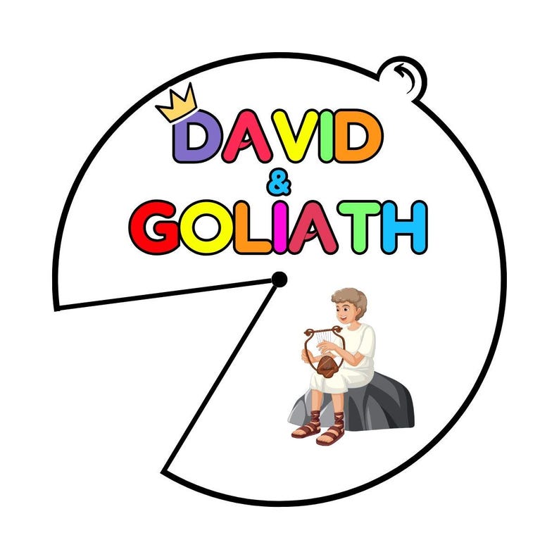 David and Goliath Story Wheel Craft, Printable Template, Preschool ...
