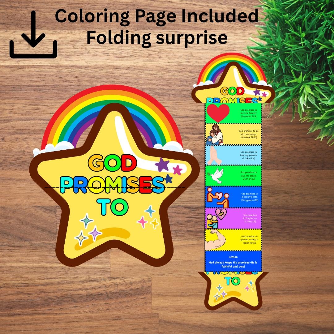 God's Promises Rainbow Craft Printable for Kids Sunday School Bible ...