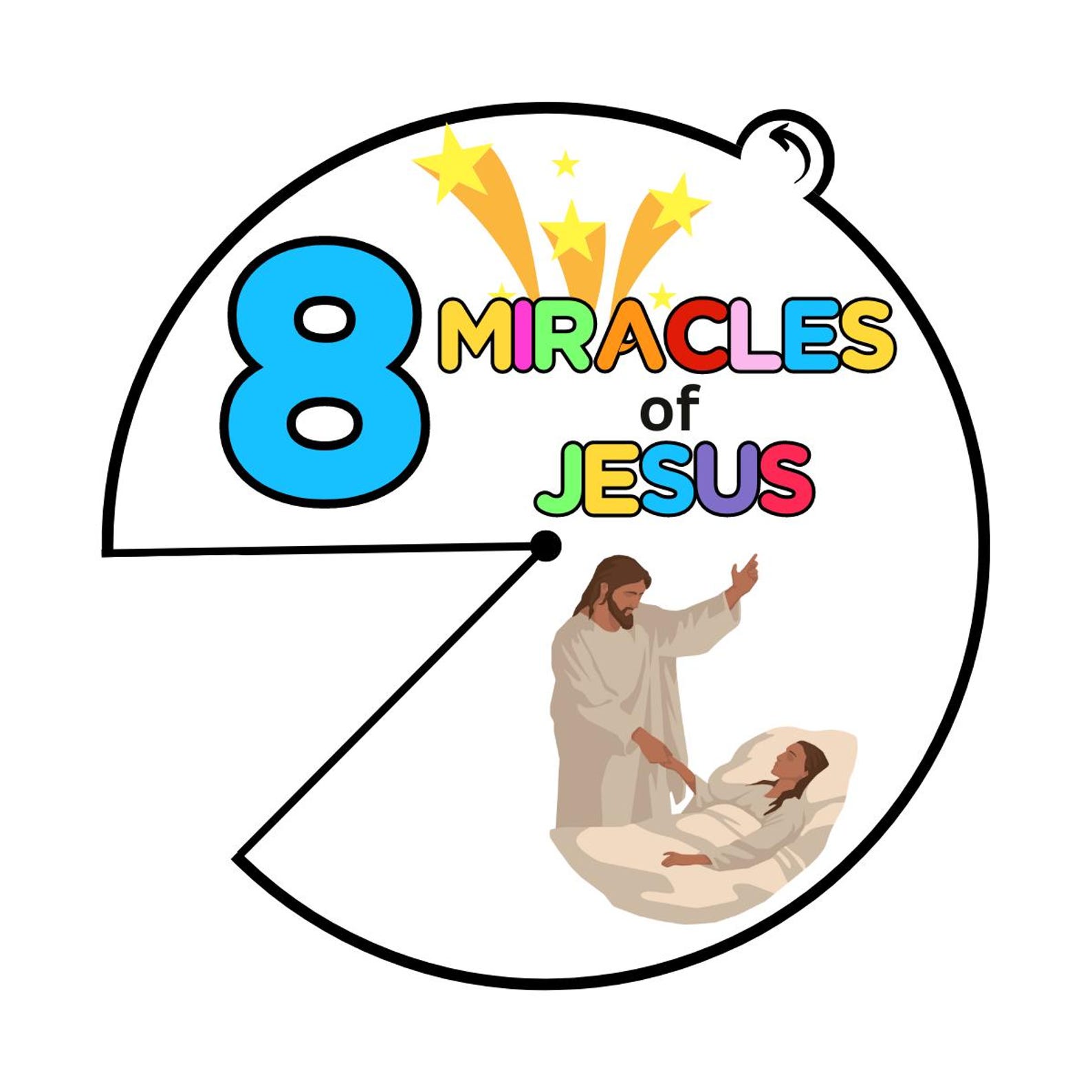 Jesus Miracles Coloring Wheel, Printable Bible Verse Activity, Kids ...