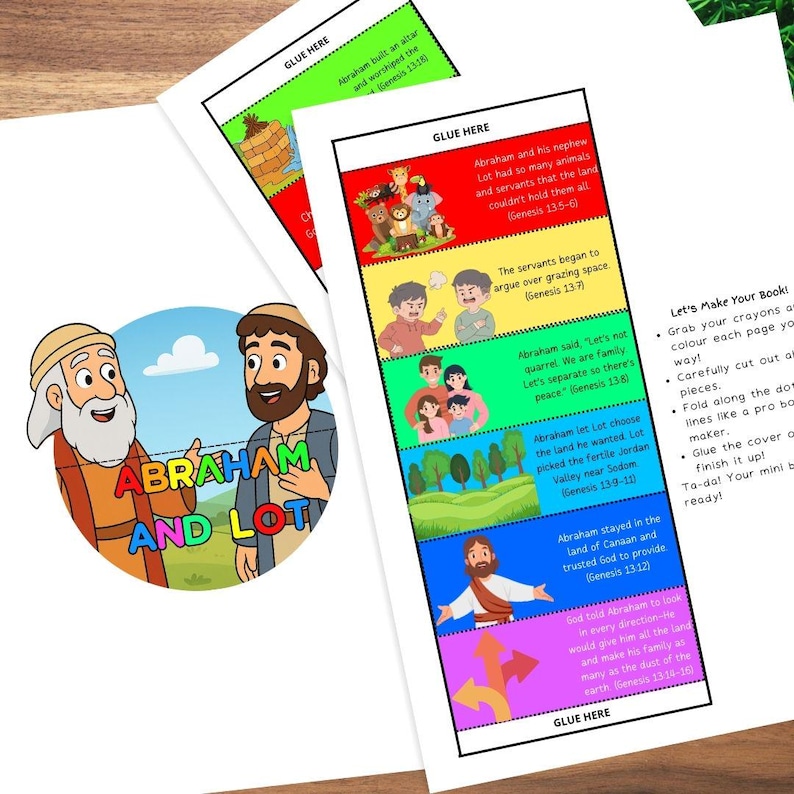 Abraham and Lot Folding Surprise Bible Craft, Bible Lesson, Memory Game ...