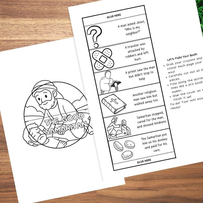 The Good Samaritan Folding Surprise Bible Craft, Bible Lesson, Memory ...