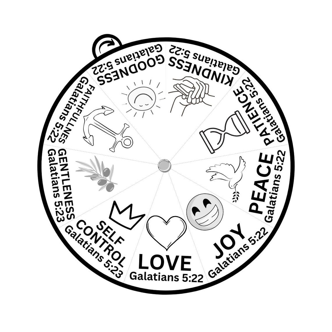 The Fruit of the Spirit Coloring Wheel, Bible Activity, Memory Game ...