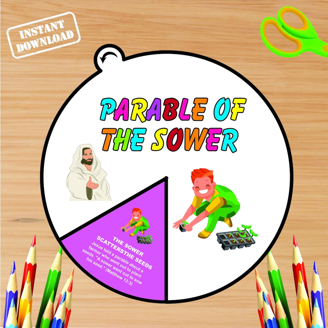 The Parable of the Sower Coloring Wheel, Coloring Wheel, Printable ...