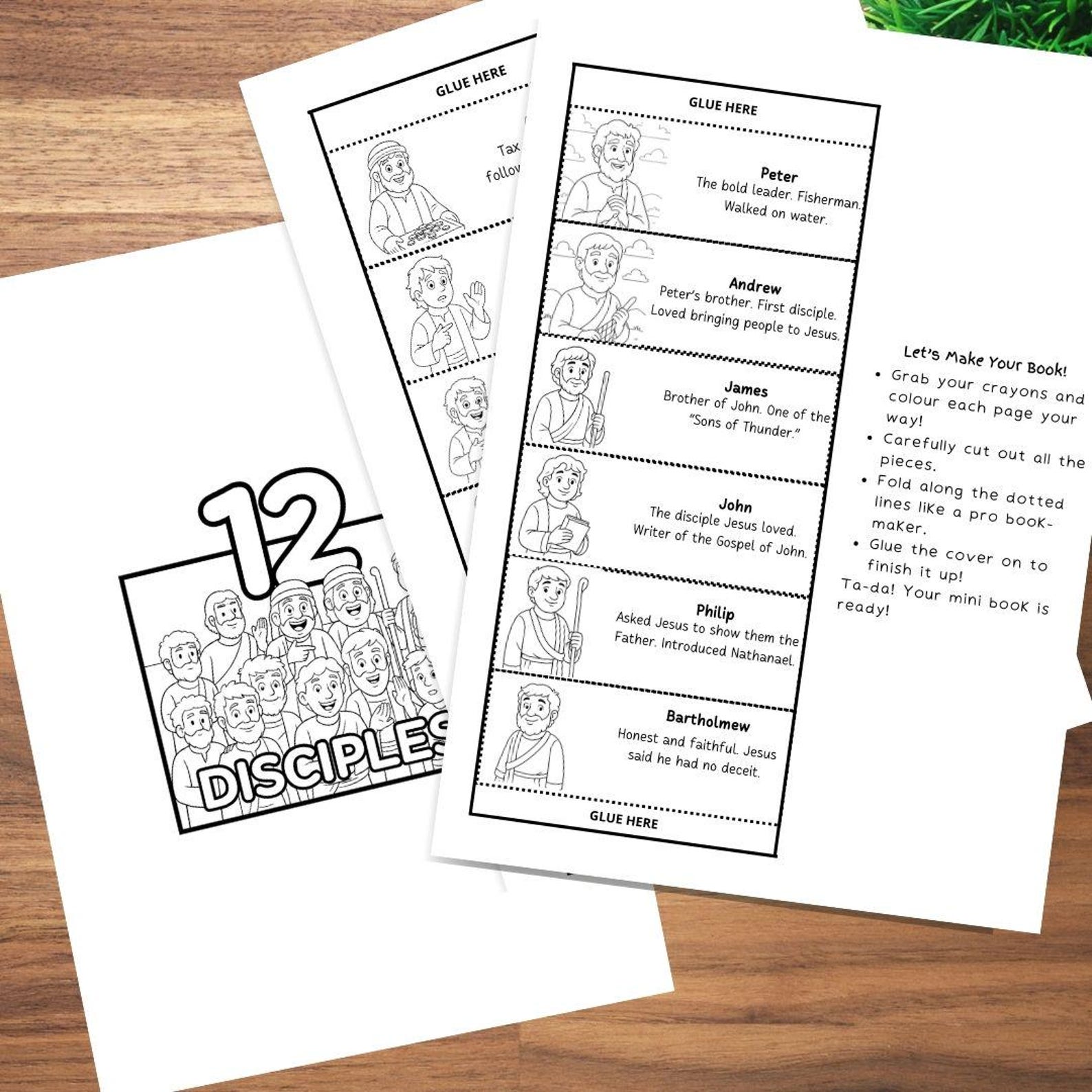 The 12 Disciples Craft Mini Book, 12 Disciples of Jesus Facts Bible ...