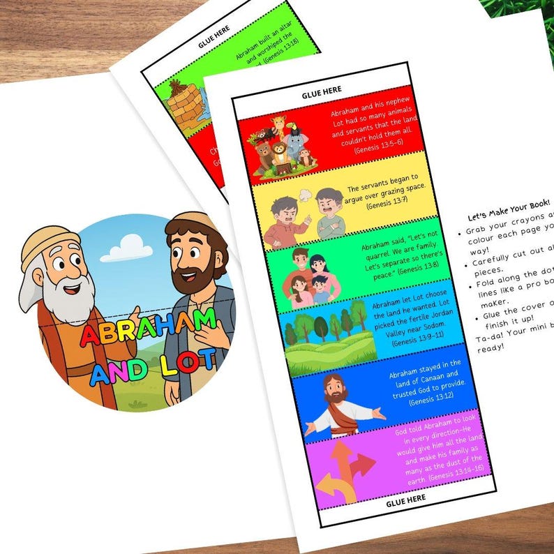 Abraham and Lot Folding Surprise Bible Craft, Bible Lesson, Memory Game ...