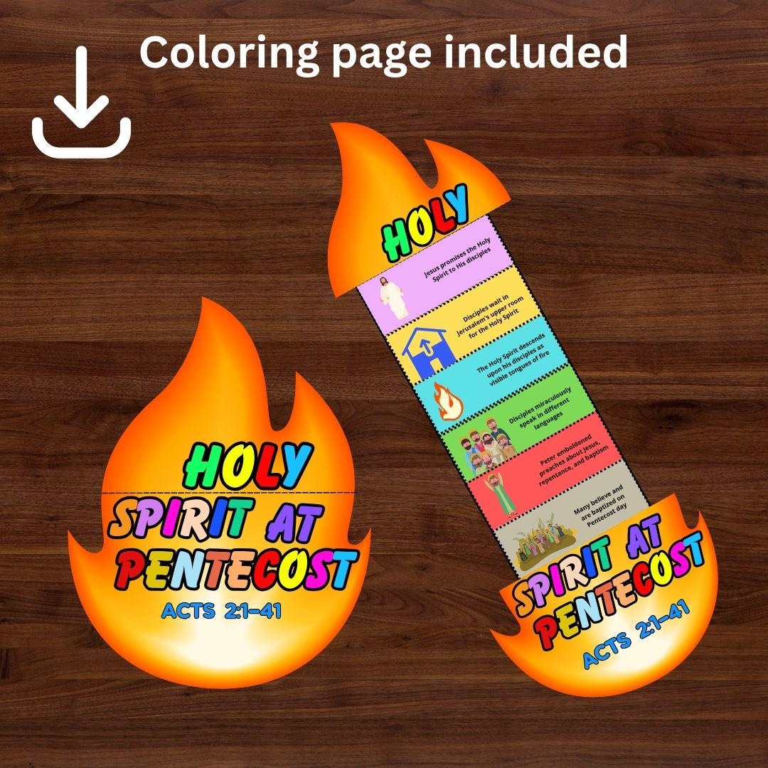 Pentecost Folding Surprise Bible Craft, Bible Lesson, Sunday School ...