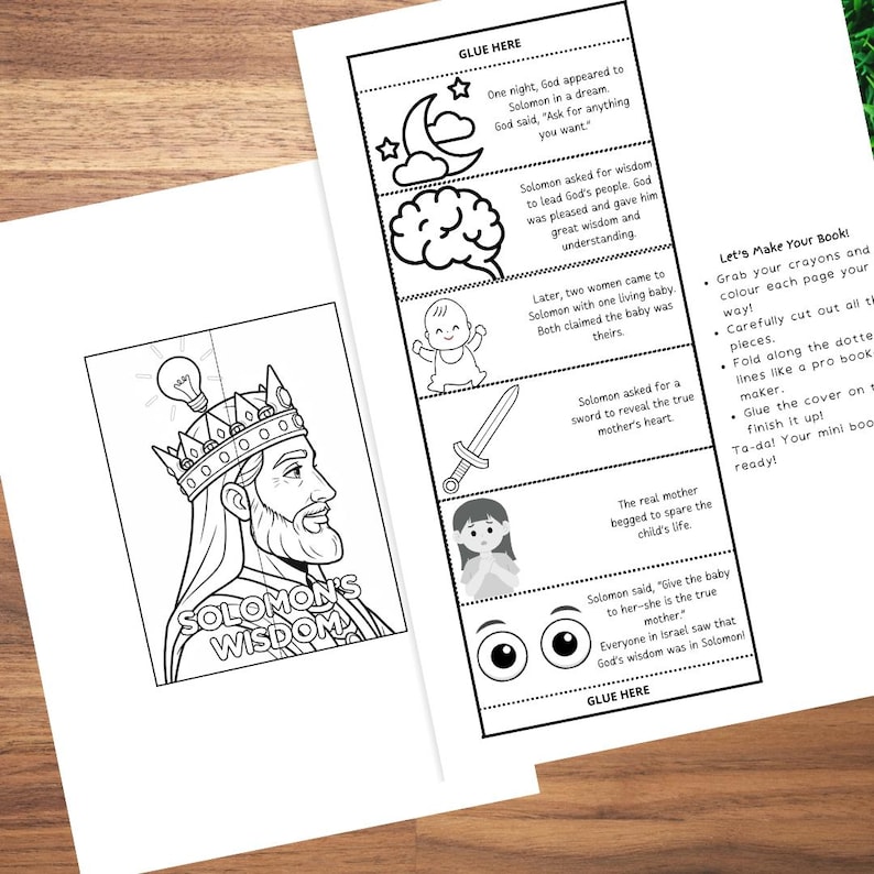 Solomon’s Wisdom Folding Surprise: Bible Craft, Bible Story Lesson ...