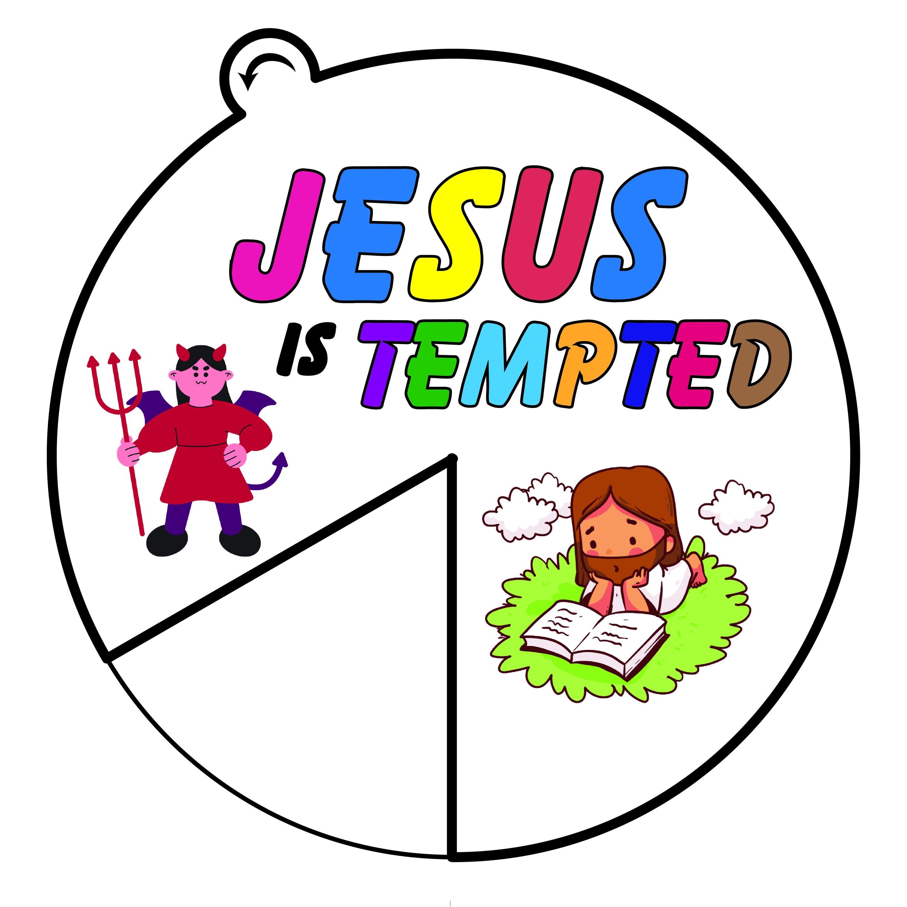 Jesus is Tempted in the Wilderness Coloring Wheel, Matthew 4:1-11 Bible ...