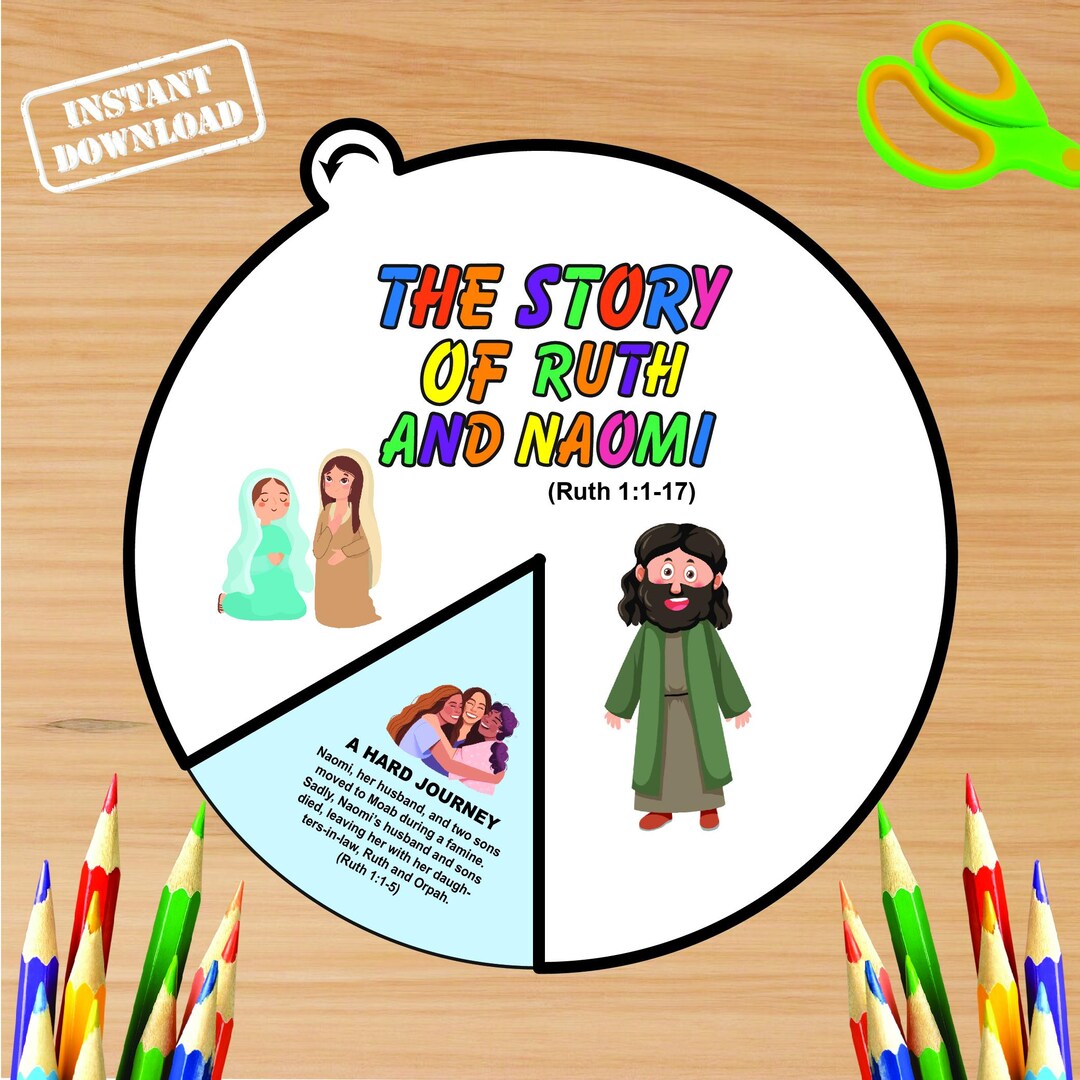 Ruth and Naomi Sunday School Craft Activity, Kids Bible Study, Bible ...