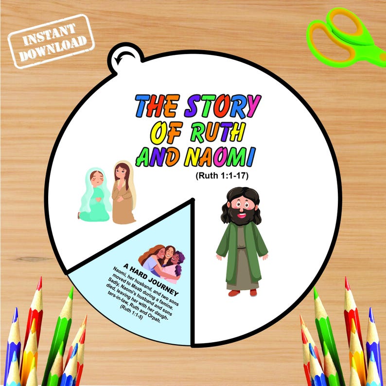 Ruth and Naomi Sunday School Craft Activity, Kids Bible Study, Bible ...