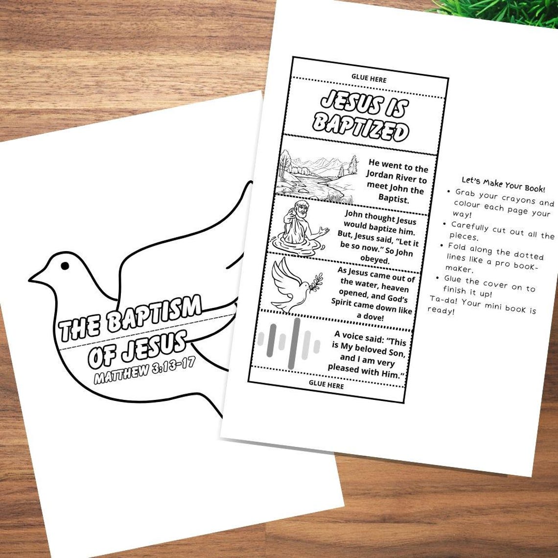 Baptism of Jesus Folding Surprise Bible Craft| Bible Lesson, Sunday ...