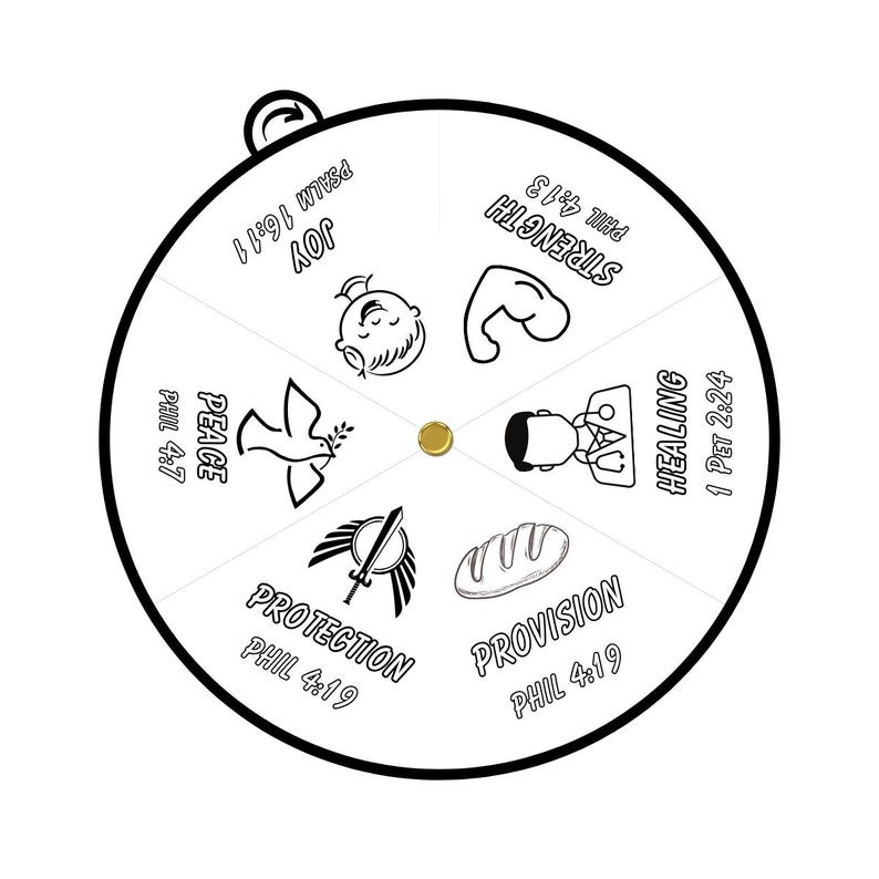 God's Promises to Me Coloring Wheel, Bible Activity, Kids Bible Lesson ...