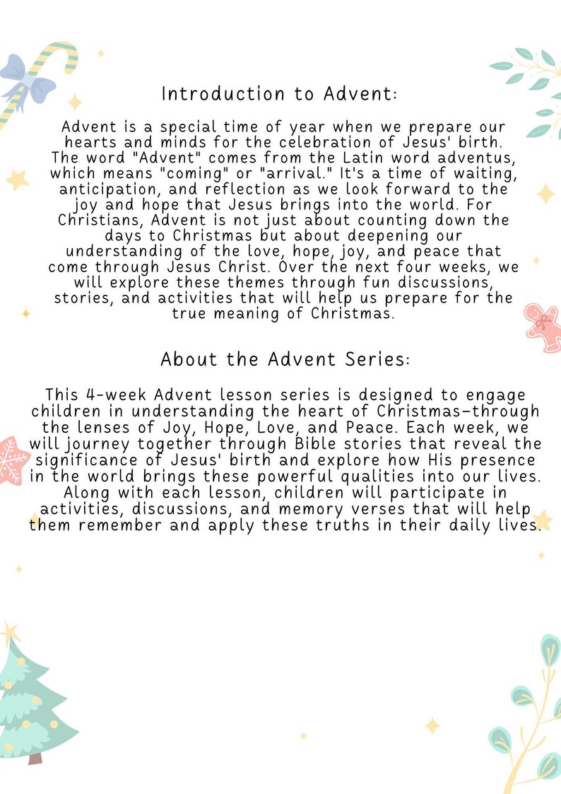 Advent Bible Lesson Christmas Craft Activity Printable for Kids, Kids ...
