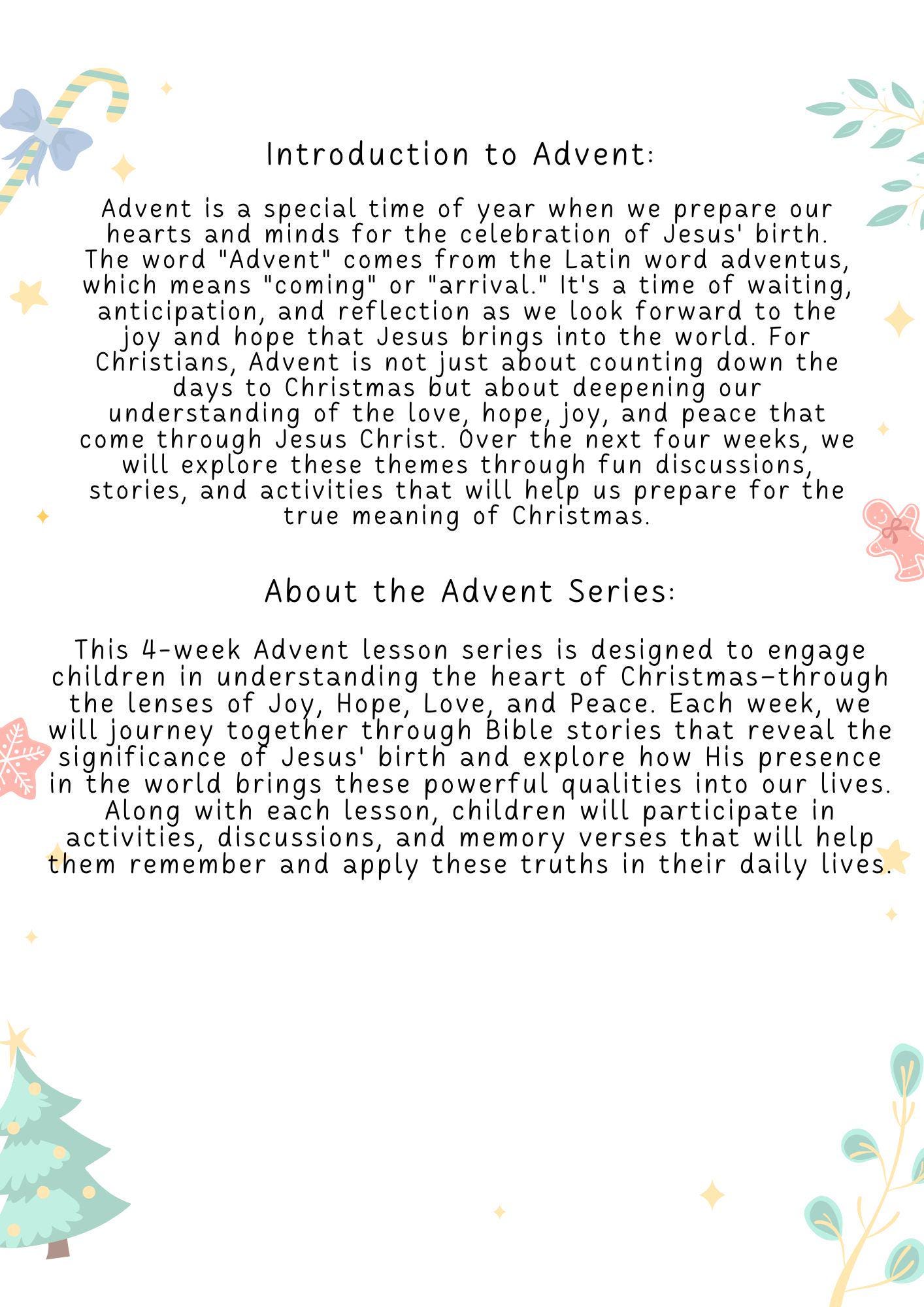 Advent Bible Lesson Christmas Craft Activity Printable for Kids, Kids ...