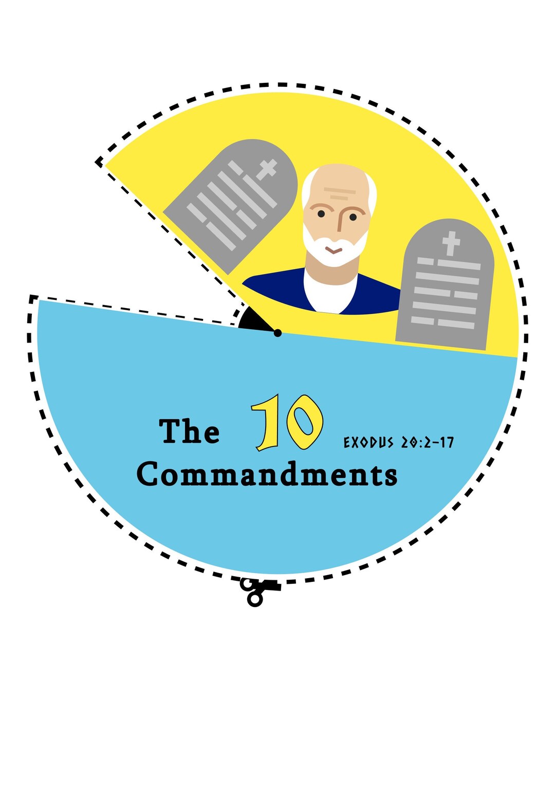 Ten Commandments Coloring Wheel, Bible Activity, Kids Bible Lesson ...